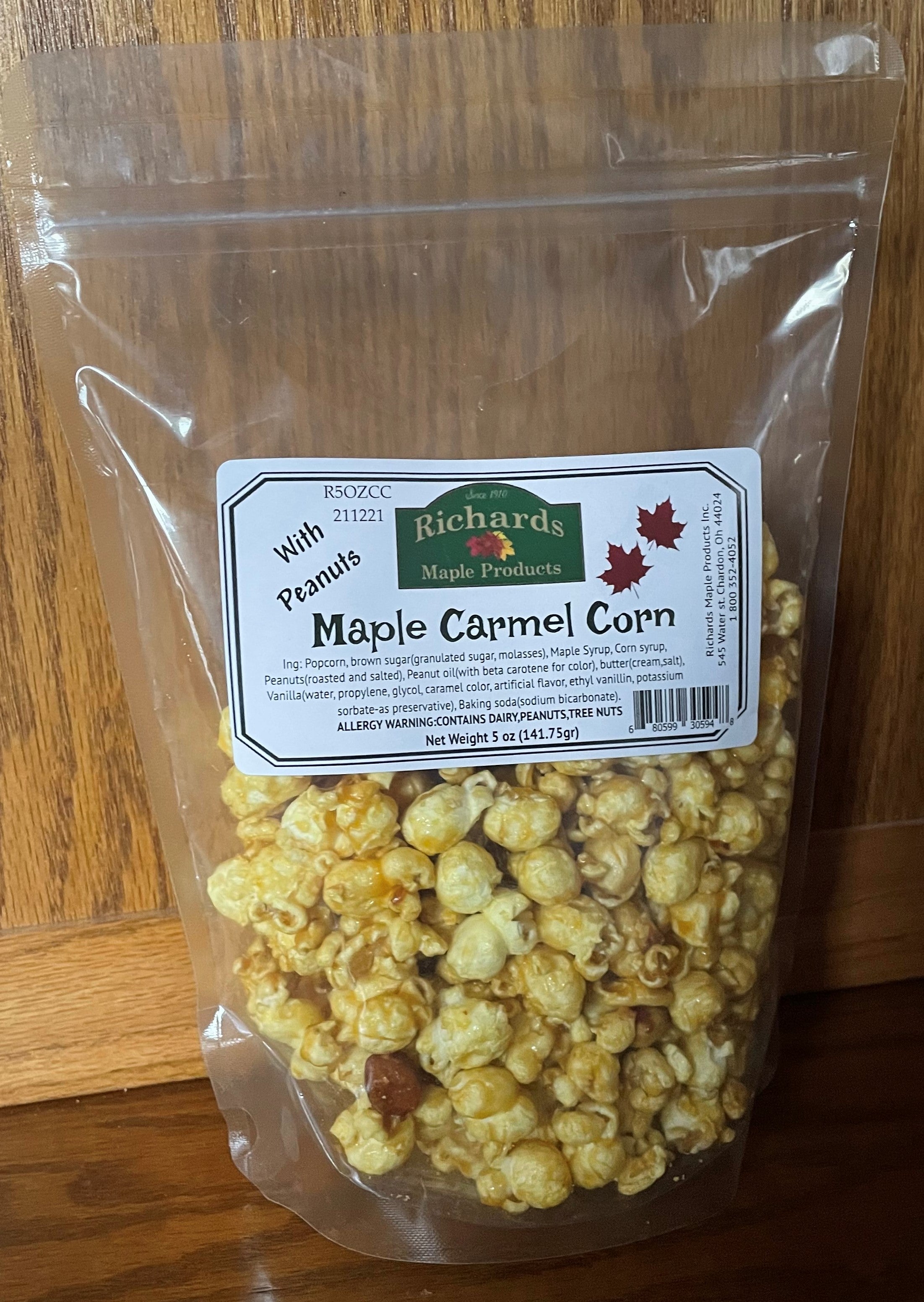 Maple Carmel Corn-with Peanuts | Richards Maple Products